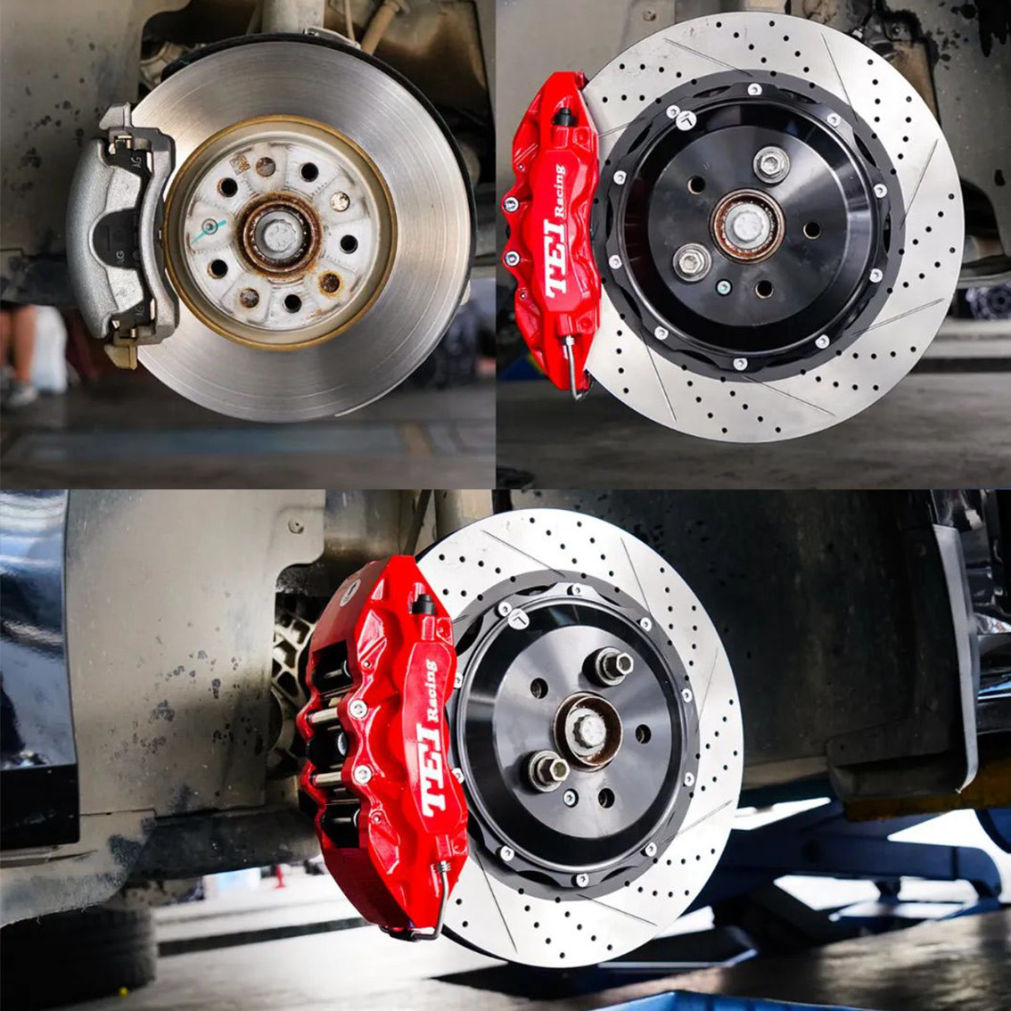 6 Piston Racing Caliper VW Big Brake Kit 355*32 MM High Carbon Disc ...