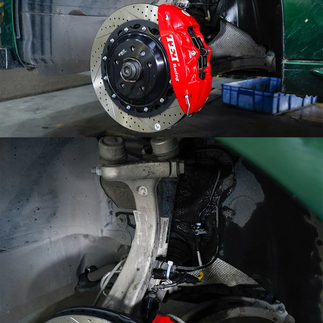 Front Audi Big Brake Kit For A4L 18 Inch 4 Piston Caliper Brake Kit With 355*28 Mm Rotor