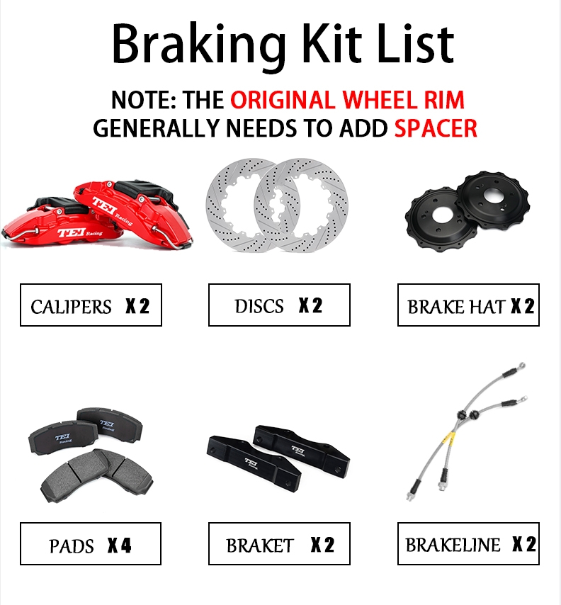 Front Big Brake Kit 4 Piston Caliper with 330x28mm rotor BBK auto brake ...