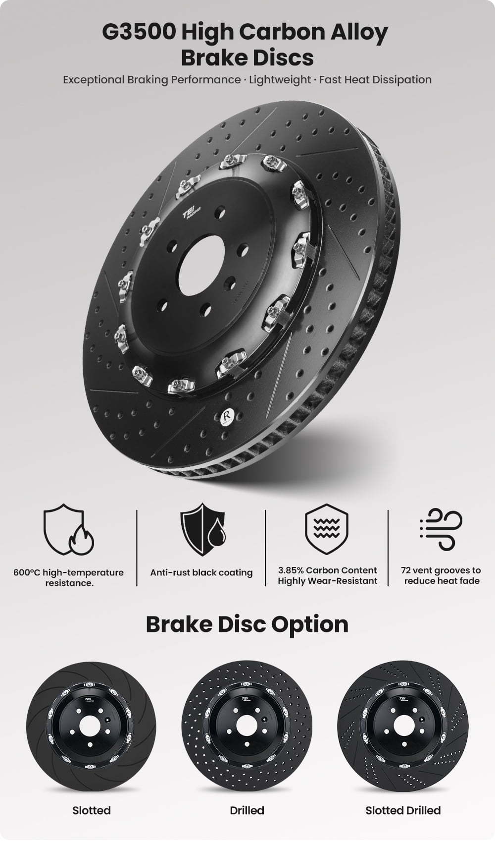 TEI P40NS High Quality 4 Pot Brake Calipers Kit With 300/330mm Disc For ...
