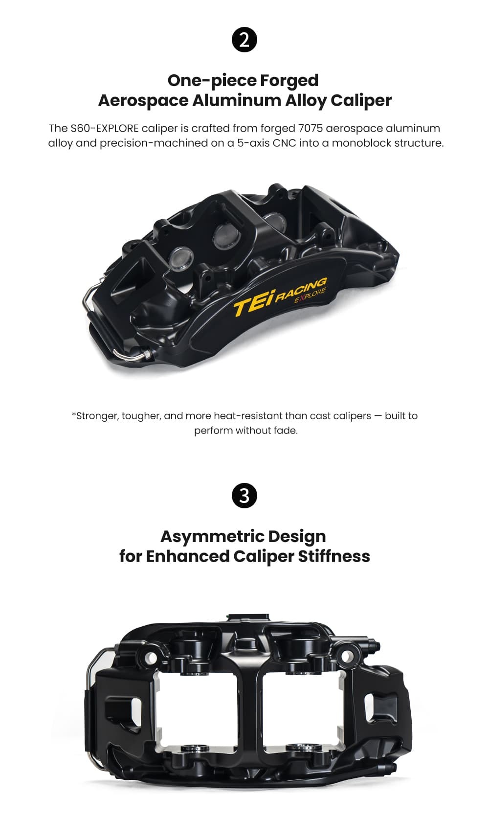TEI 6 Piston One-piece Forged Brake Calipers Kit R19 R20 R21 Brake Disc ...